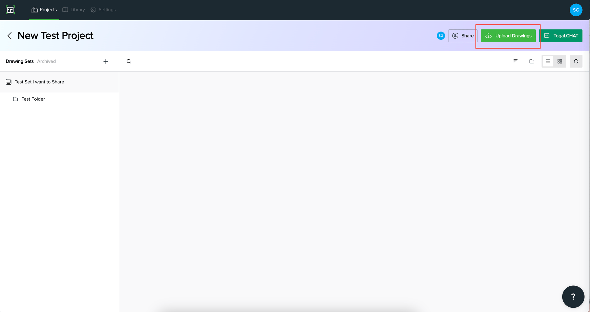Uploading drawings to Togal